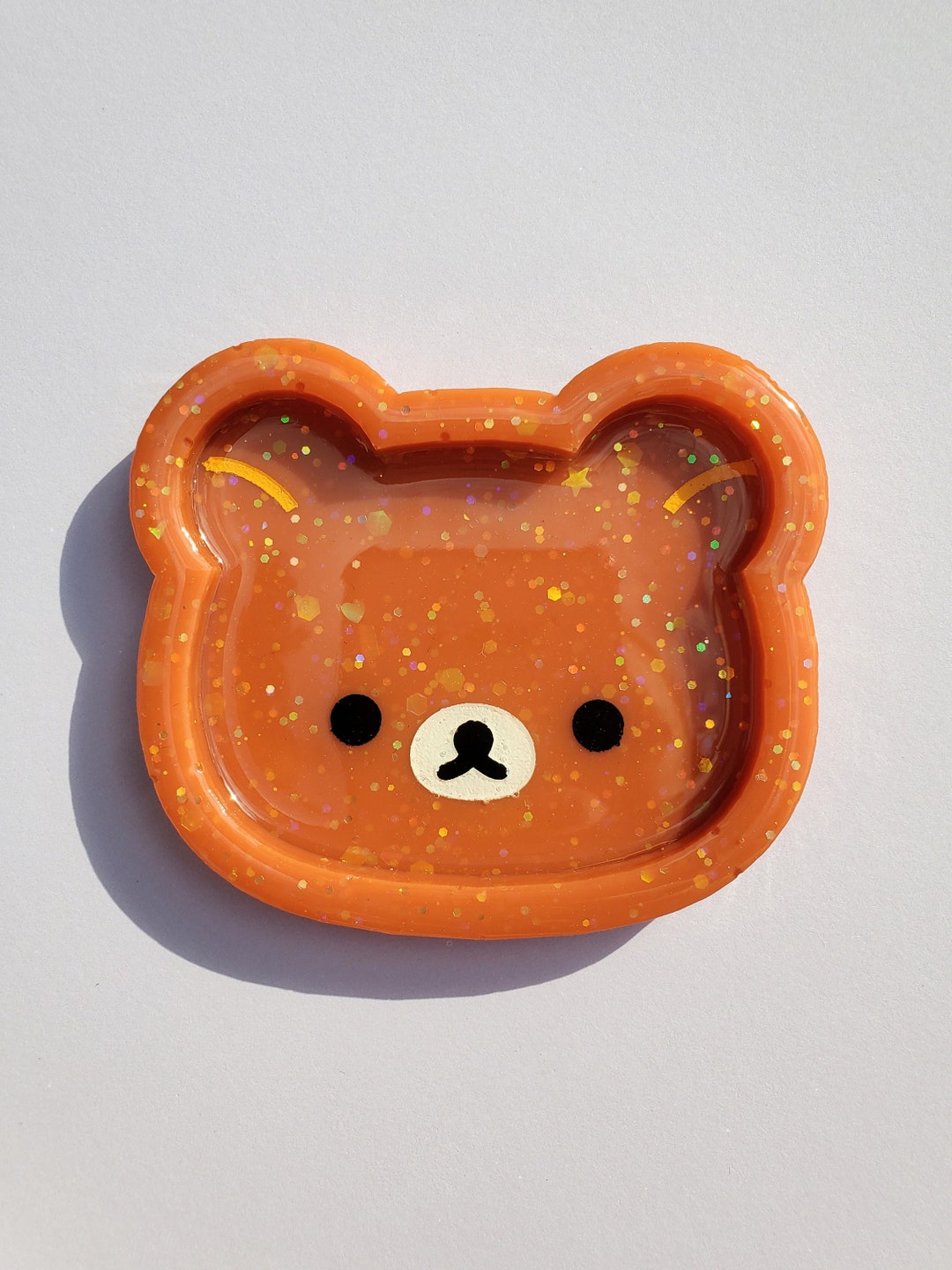 Small Brown Kuma Bear Glitter Trinket Tray - Etsy
