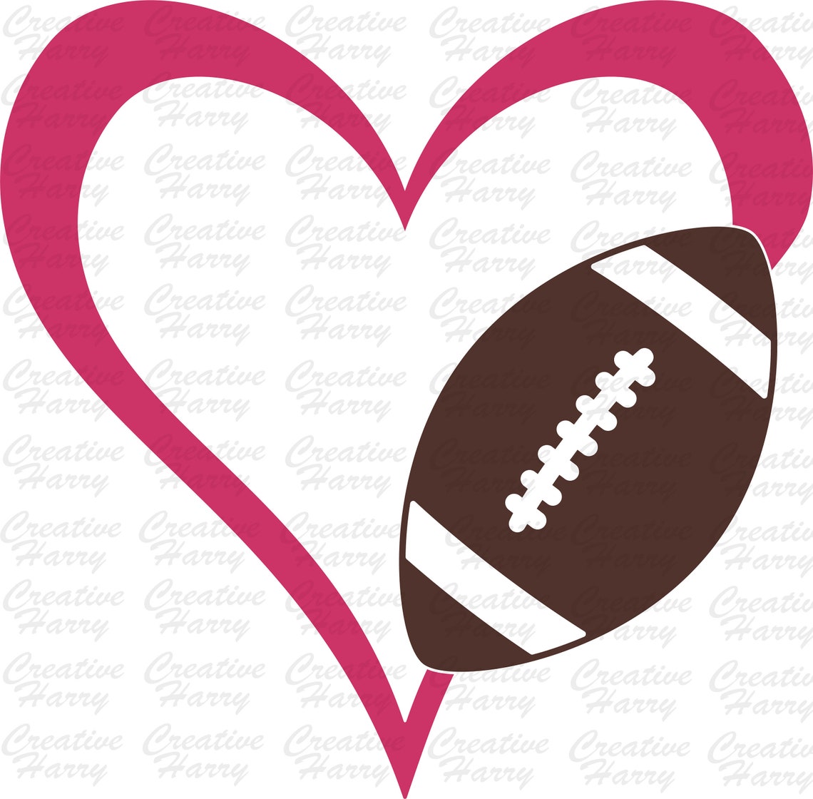 Football Heart Digital Download Svg/png Cut Files - Etsy