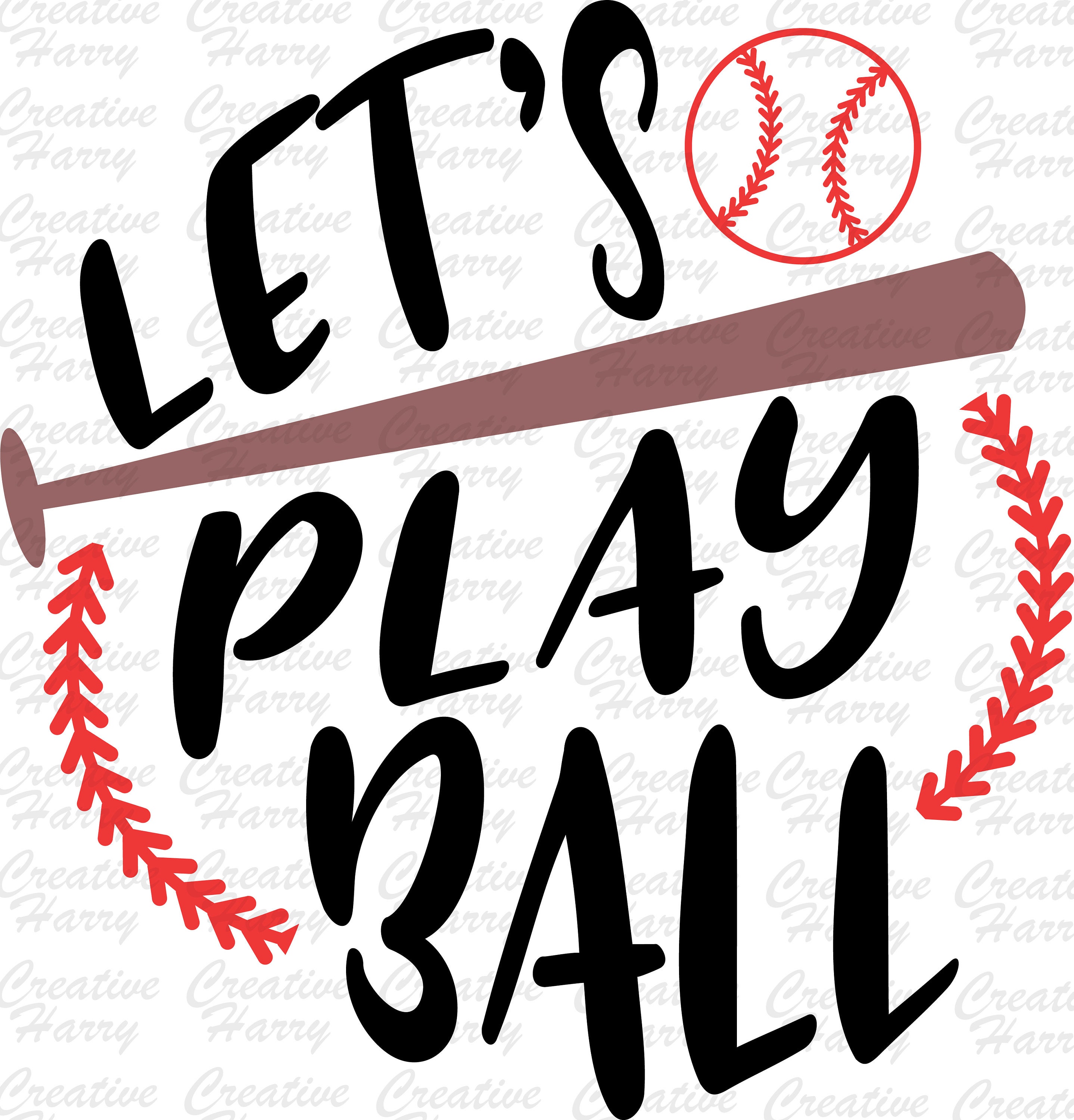 Let's Play Ball SVG File Digital Download for Cricut and | Etsy