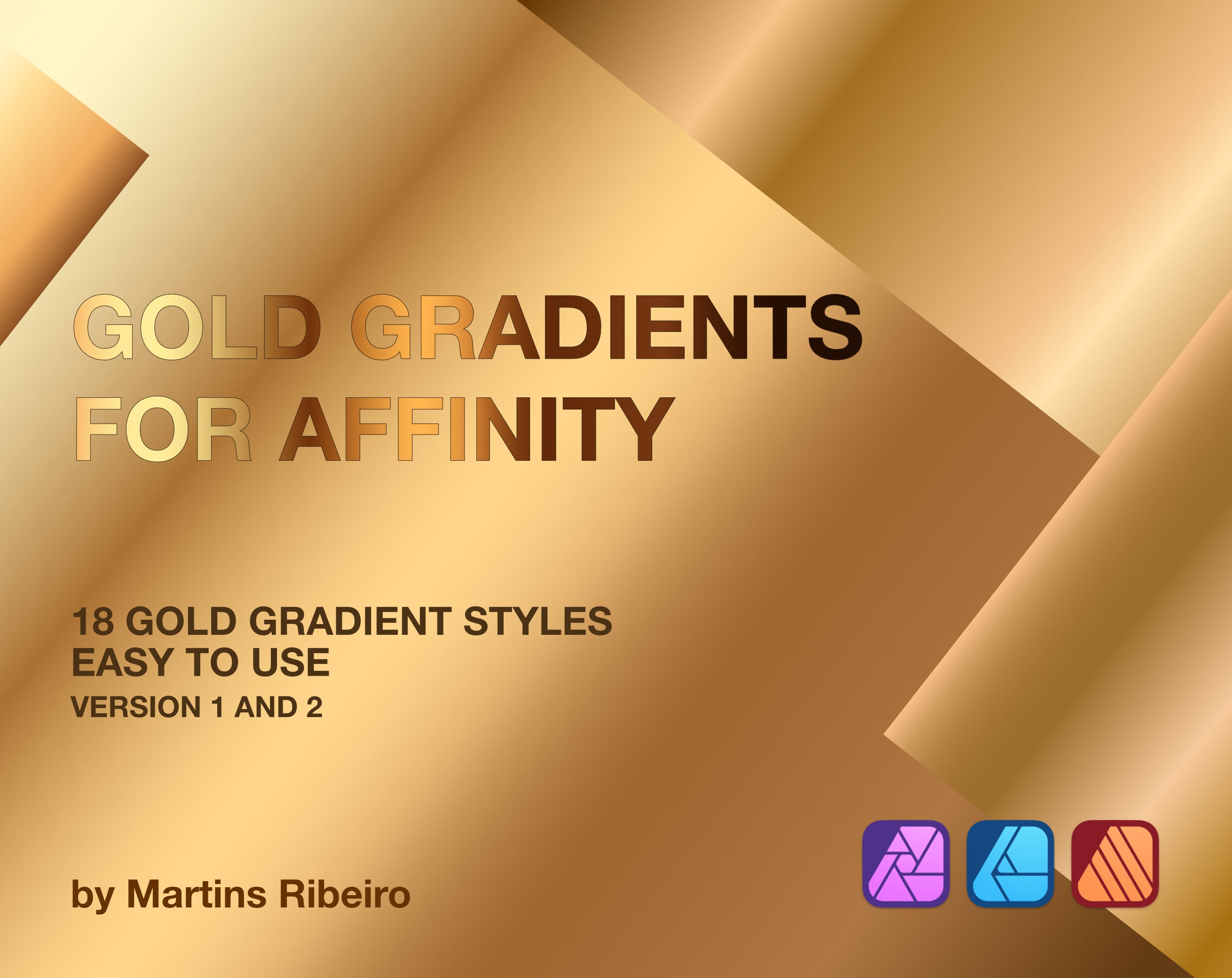 18 Luxurious Gold Gradients Assets for Affinity V1 and V2 - Etsy