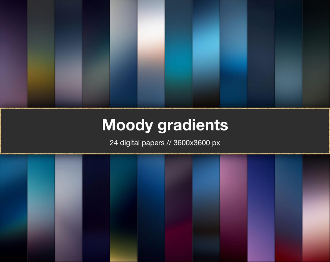 24 Moody Gradients Digital Paper (digital Download) - Etsy