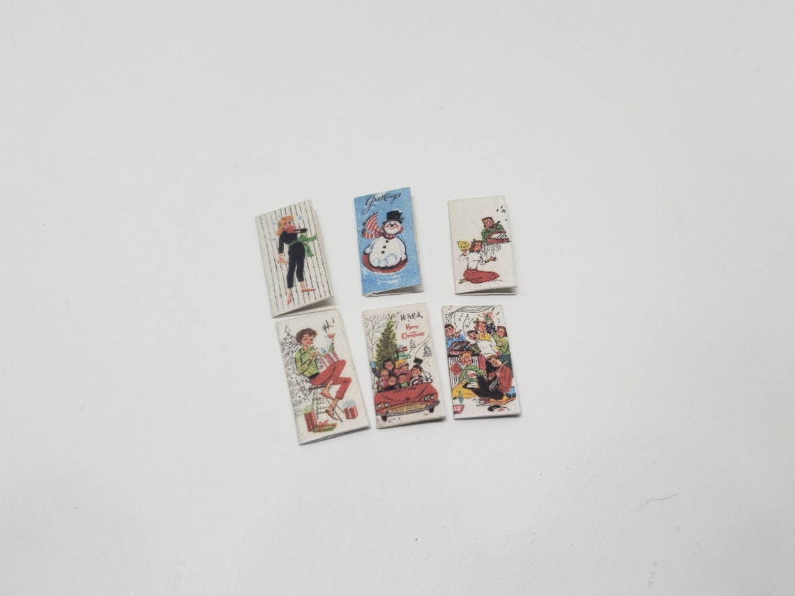 Christmas Cards Set 1/12 Dollhouse Miniature Printable Digital Download ...