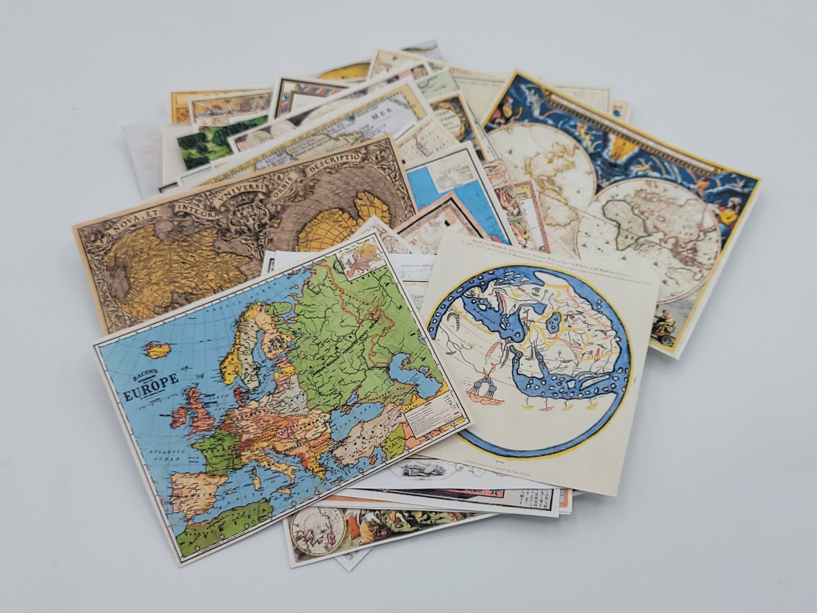 Maps Set 1/12 Dollhouse Miniature Printable Digital Download - Etsy