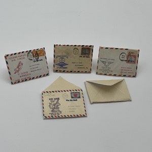 Vintage Authentic Mail and Letters 1/12 Dollhouse Miniature Printable ...
