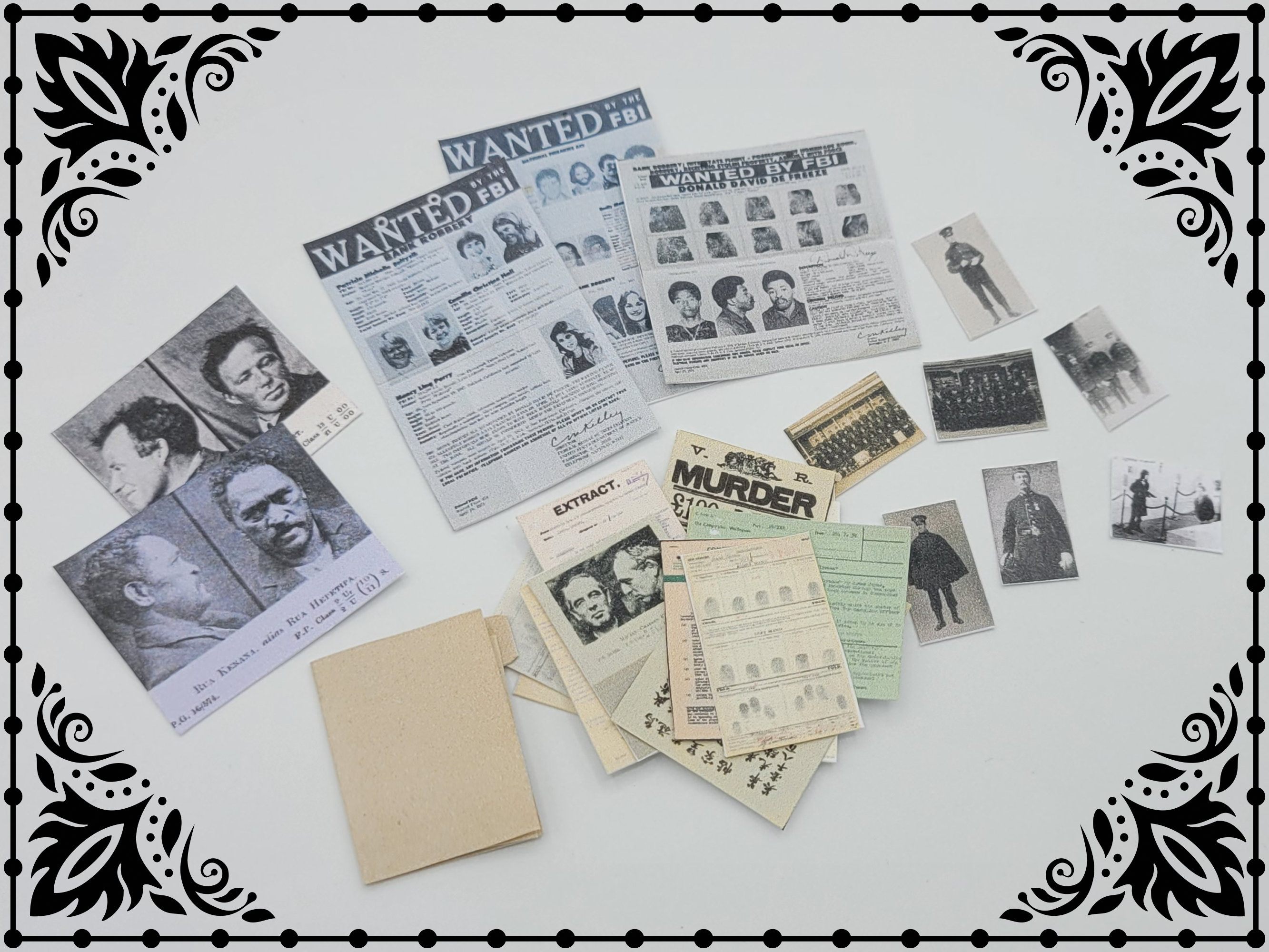 Crime Set 1/12 Dollhouse Miniature Printable Digital Download - Etsy