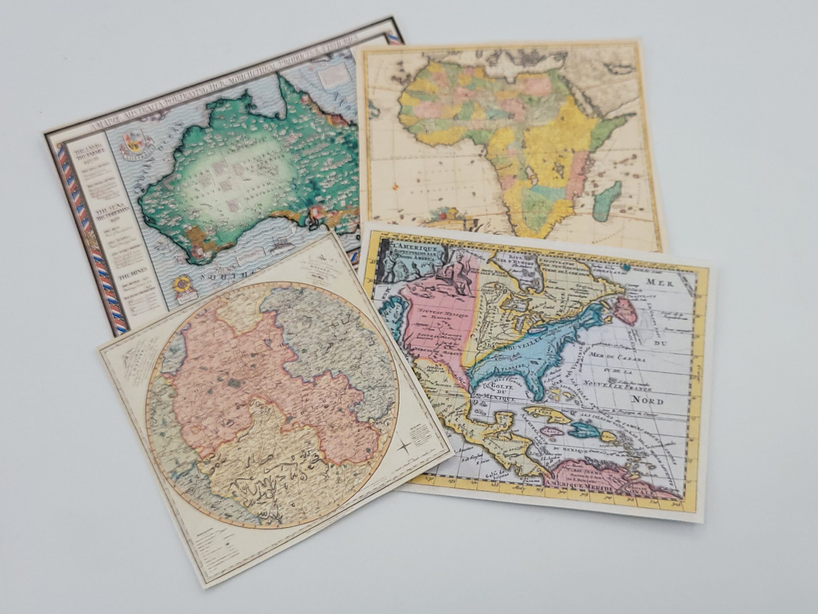 Maps Set 1/12 Dollhouse Miniature Printable Digital Download - Etsy