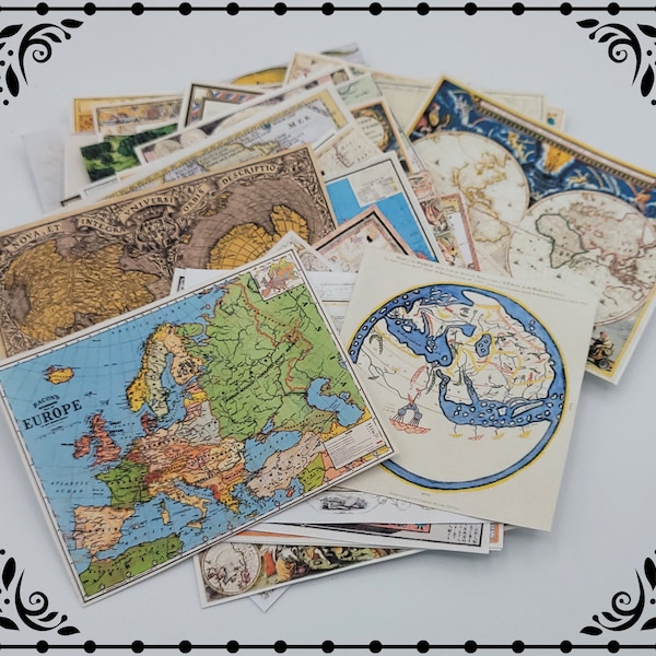 Dollhouse Miniature World Maps - Etsy