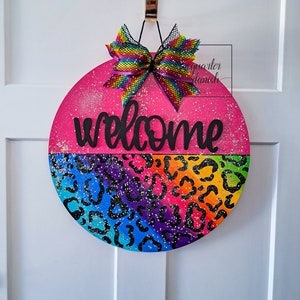 Welcome Door Hanger, Colorful Welcome Home Sign, Summer Welcome Sign ...