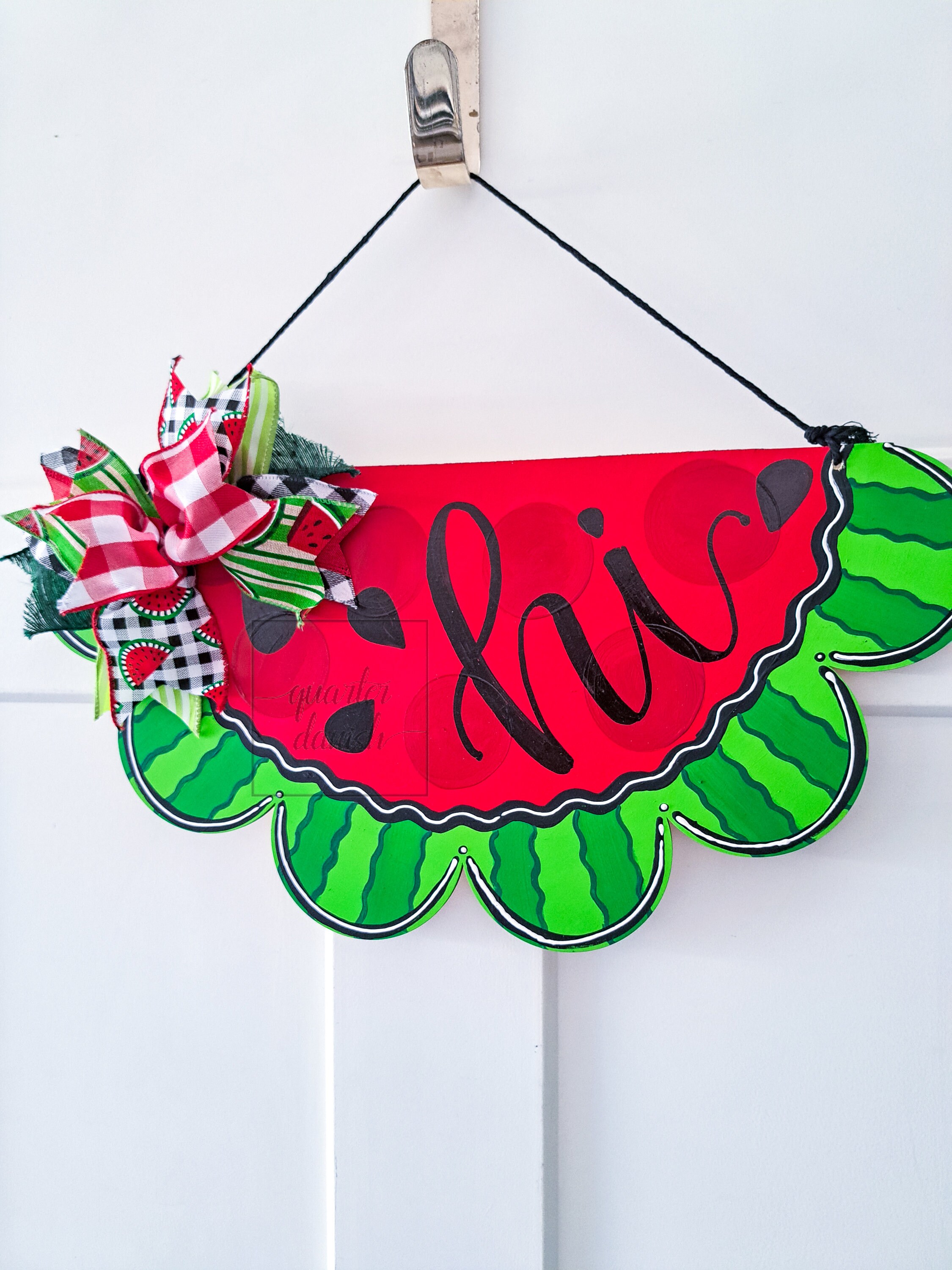 Watermelon Welcome Sign, Summer Door Hanger, Colorful Welcome Sign for ...