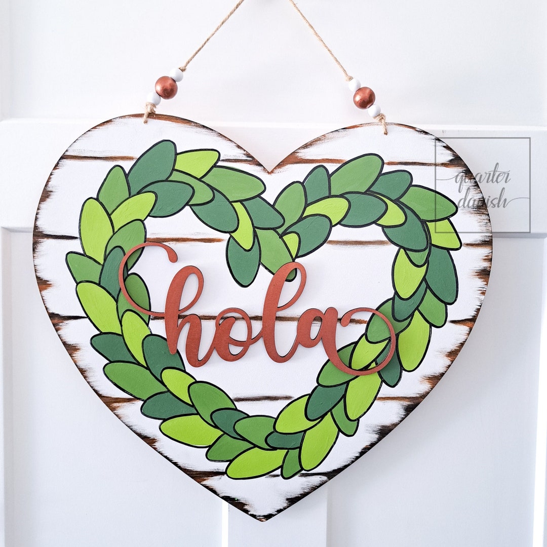 Welcome Door Hanger, Hola Sign, Hola Door Sign, Spanish Door Hangers ...