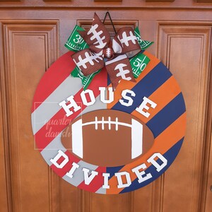 House Divided Sign, House Divided Door Hanger, Football Decor, Football ...