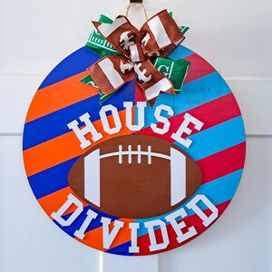House Divided Sign, House Divided Door Hanger, Football Decor, Football ...