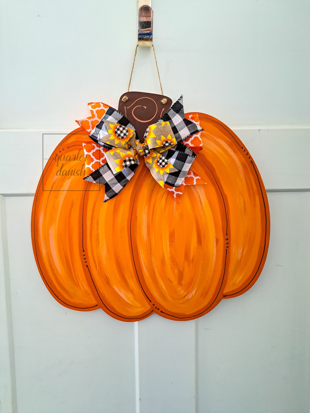 Pumpkin Door Hanger, Halloween Pumpkin Decor, Fall Pumpkin Wreath for ...