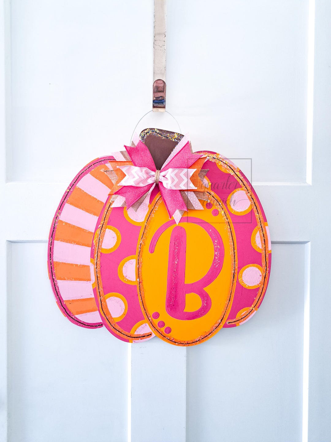 Pumpkin Door Hanger, Halloween Pumpkin Decor, Fall Pumpkin Wreath for ...