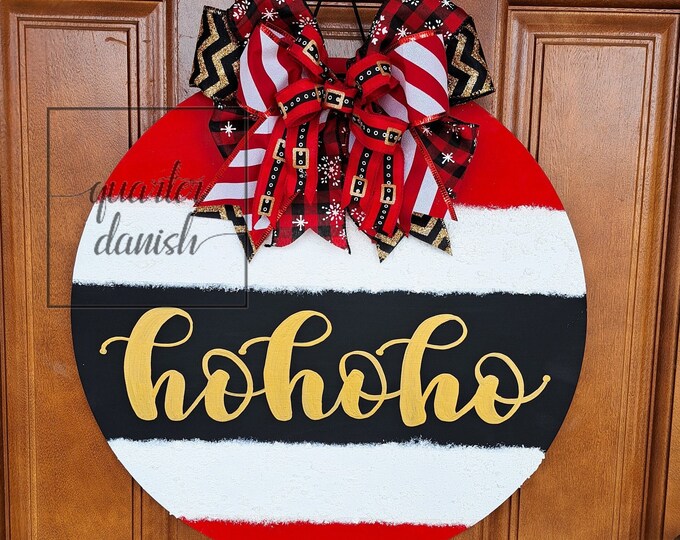Santa Door Hanger, Christmas Door Sign, Believe Christmas Sign, Merry ...
