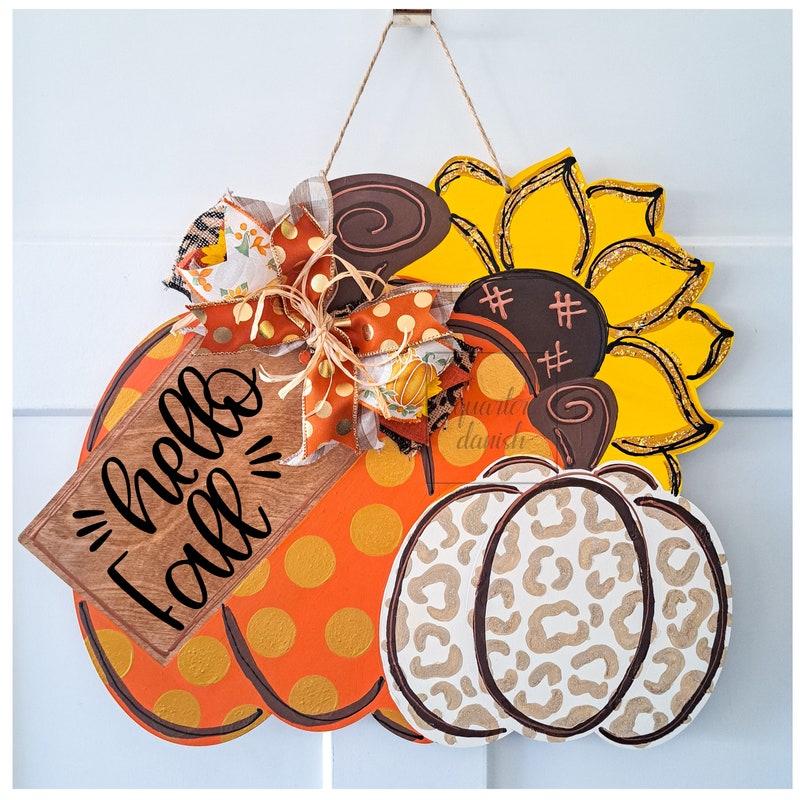 Fall Pumpkin Door Hanger - Etsy