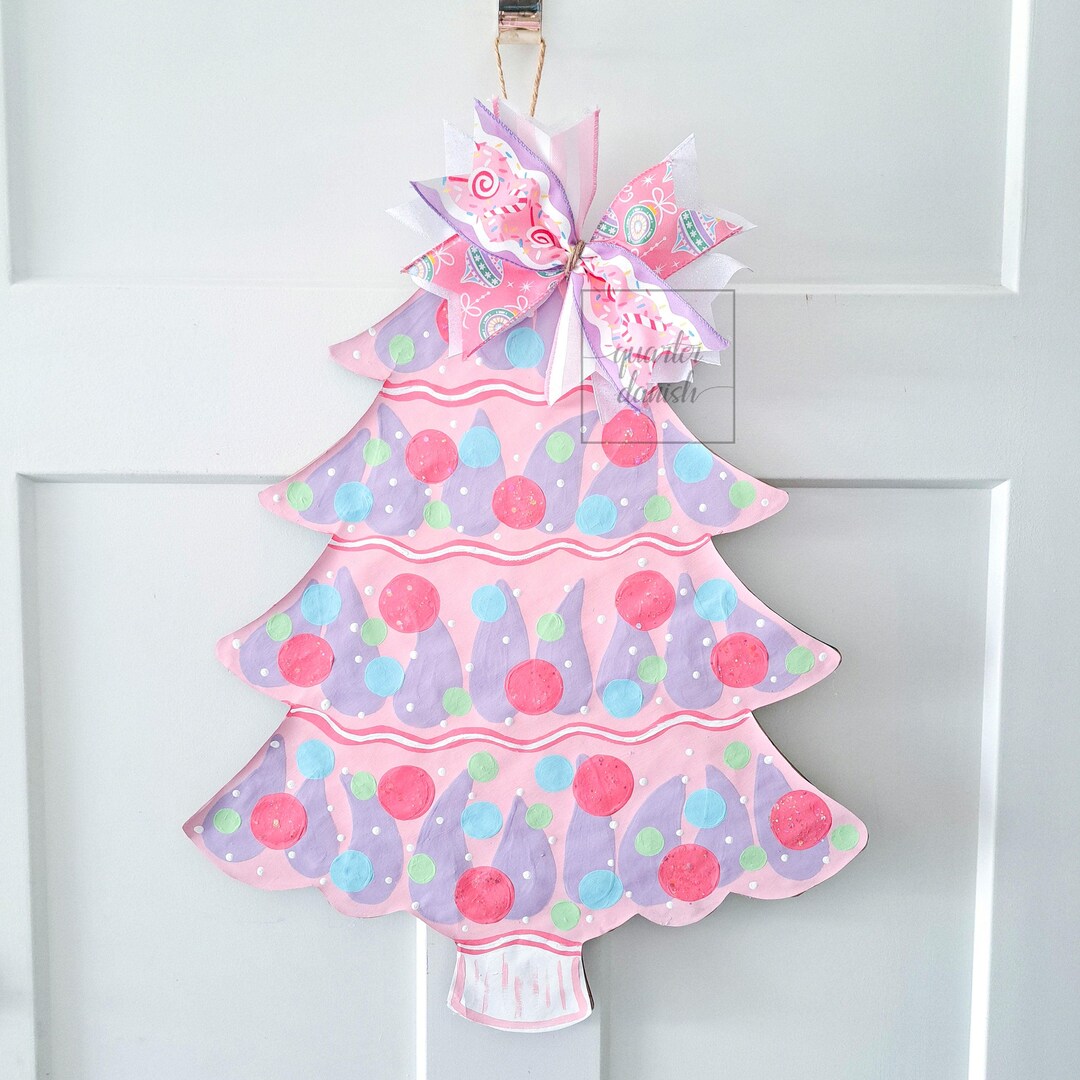 Christmas Tree Door Hanger, Christmas Door Sign, Christmas Door Decor ...