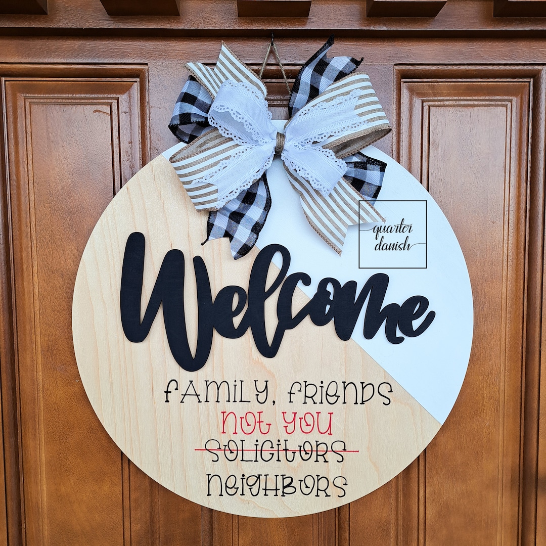 No Soliciting Sign Funny, Unwelcome Door Sign, Go Away Gift for Friend ...