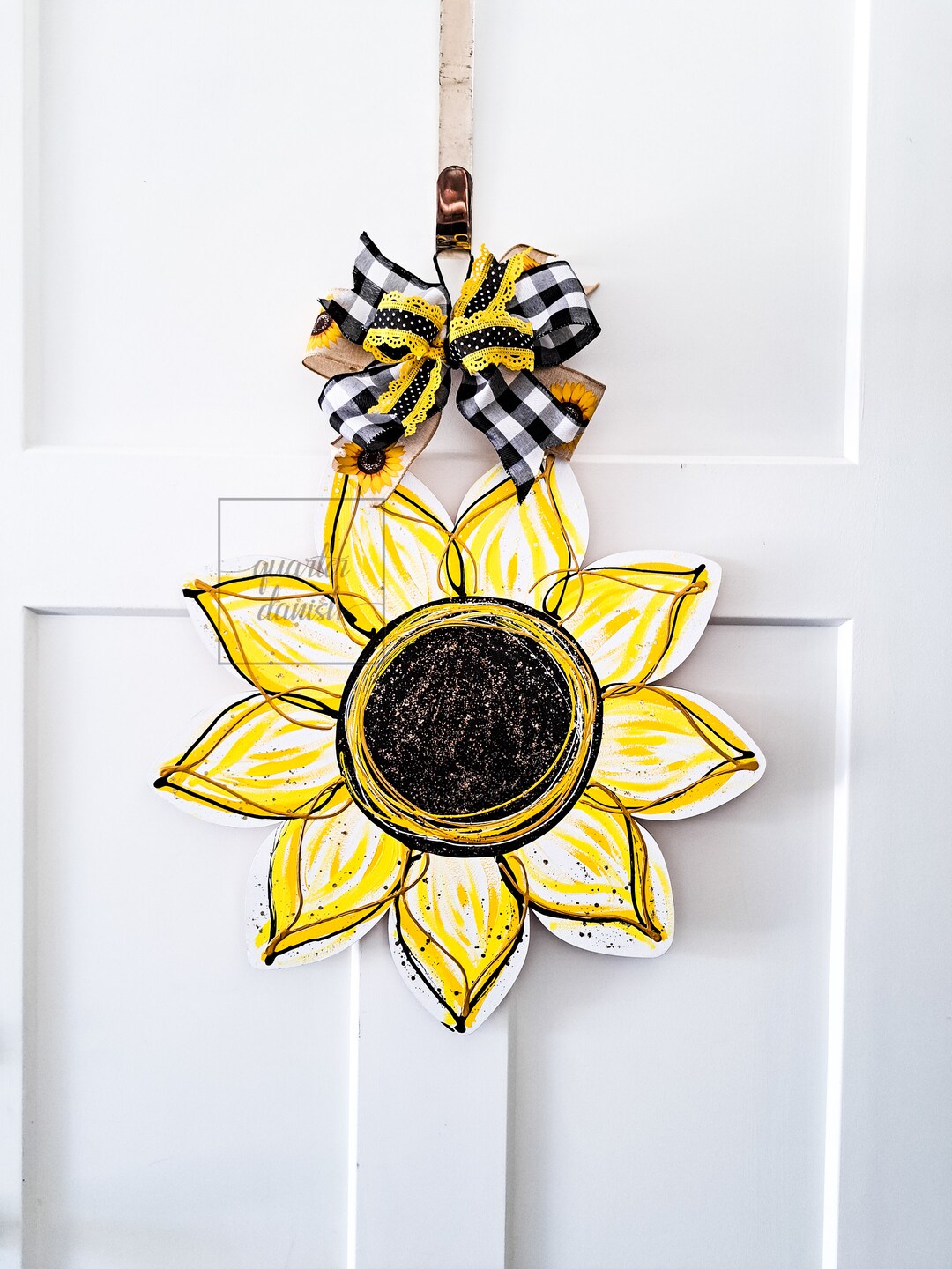 Sunflower Door Hanger, Summer Welcome Sign, Spring Door Decor, Boho ...