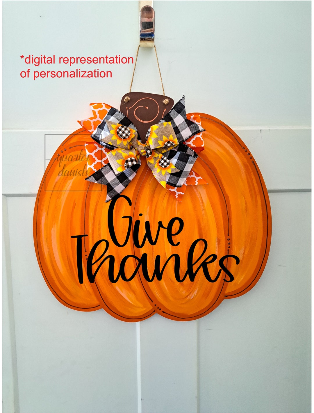 Pumpkin Door Hanger, Pumpkin Door Sign, Pumpkin Door Decor ...