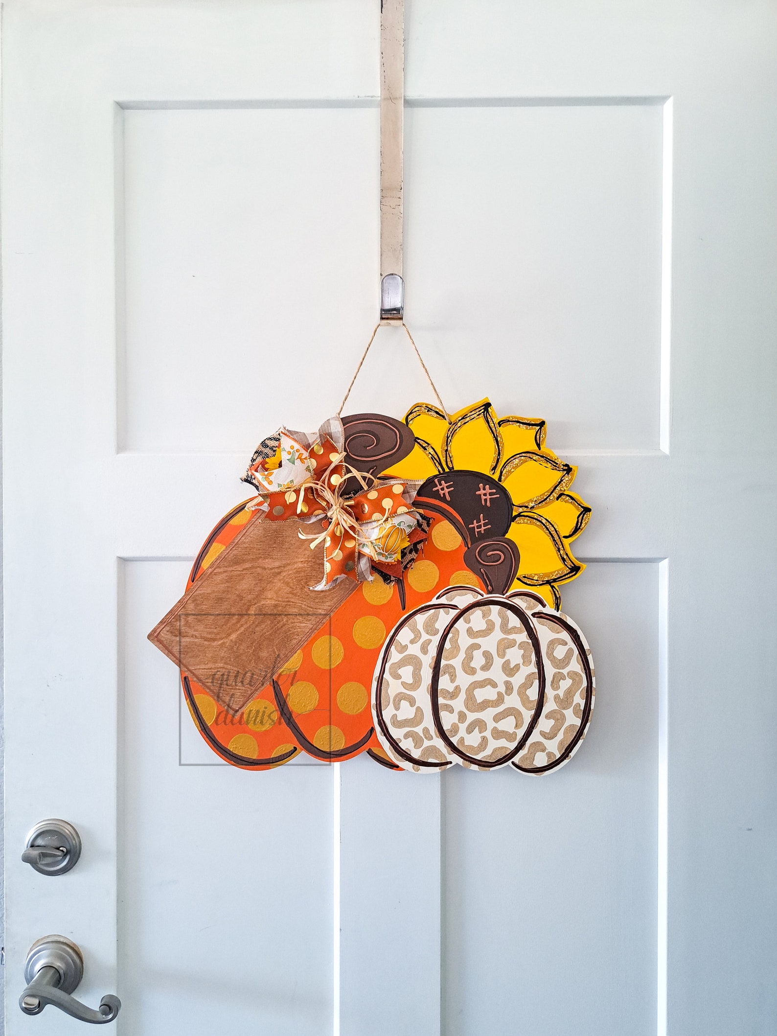 Pumpkin Door Hanger, Pumpkin Door Sign, Pumpkin Door Decor, Fall Door ...