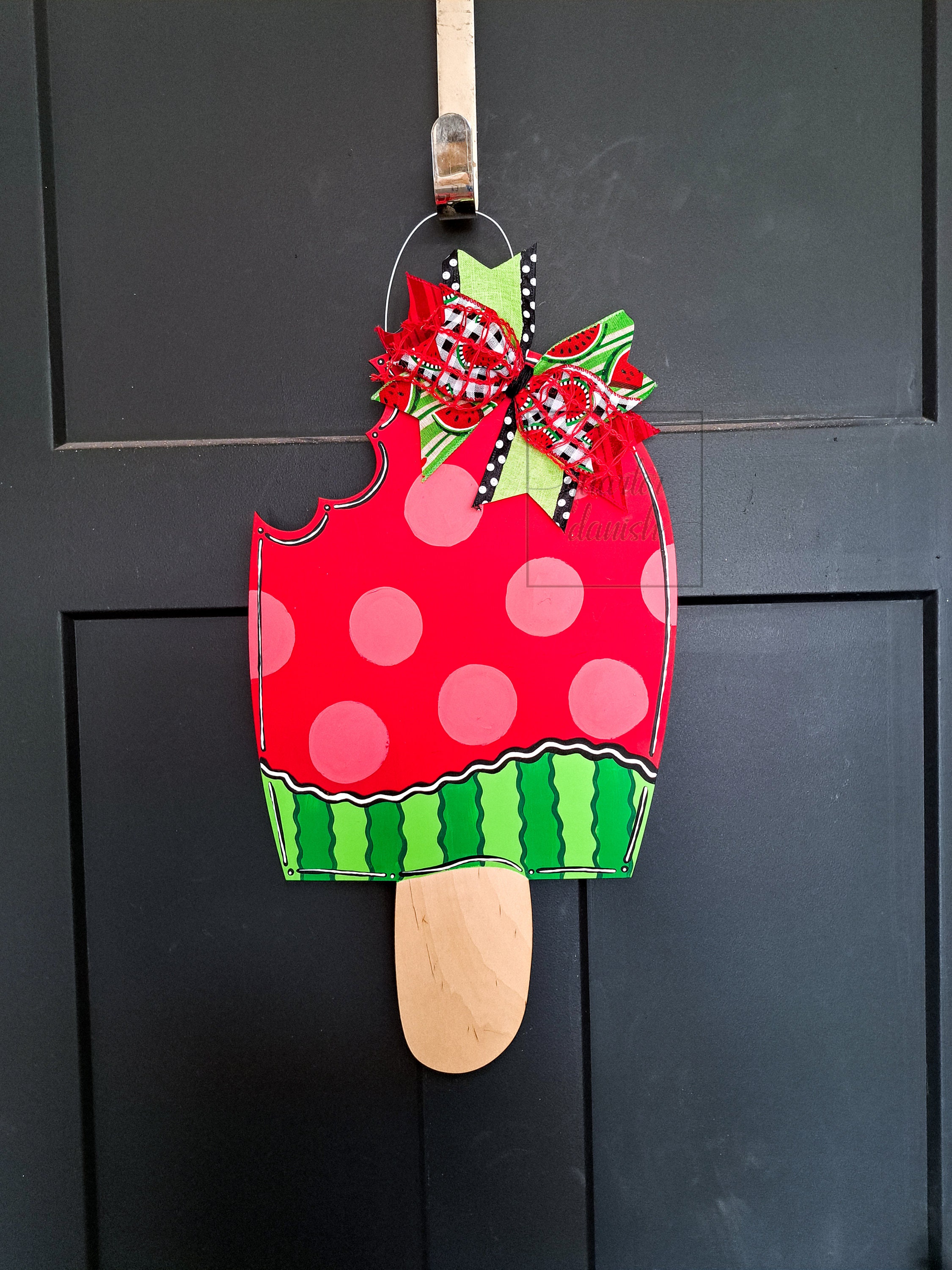 Watermelon Popsicle Door Hanger, Personalized Summer Door Hanger ...