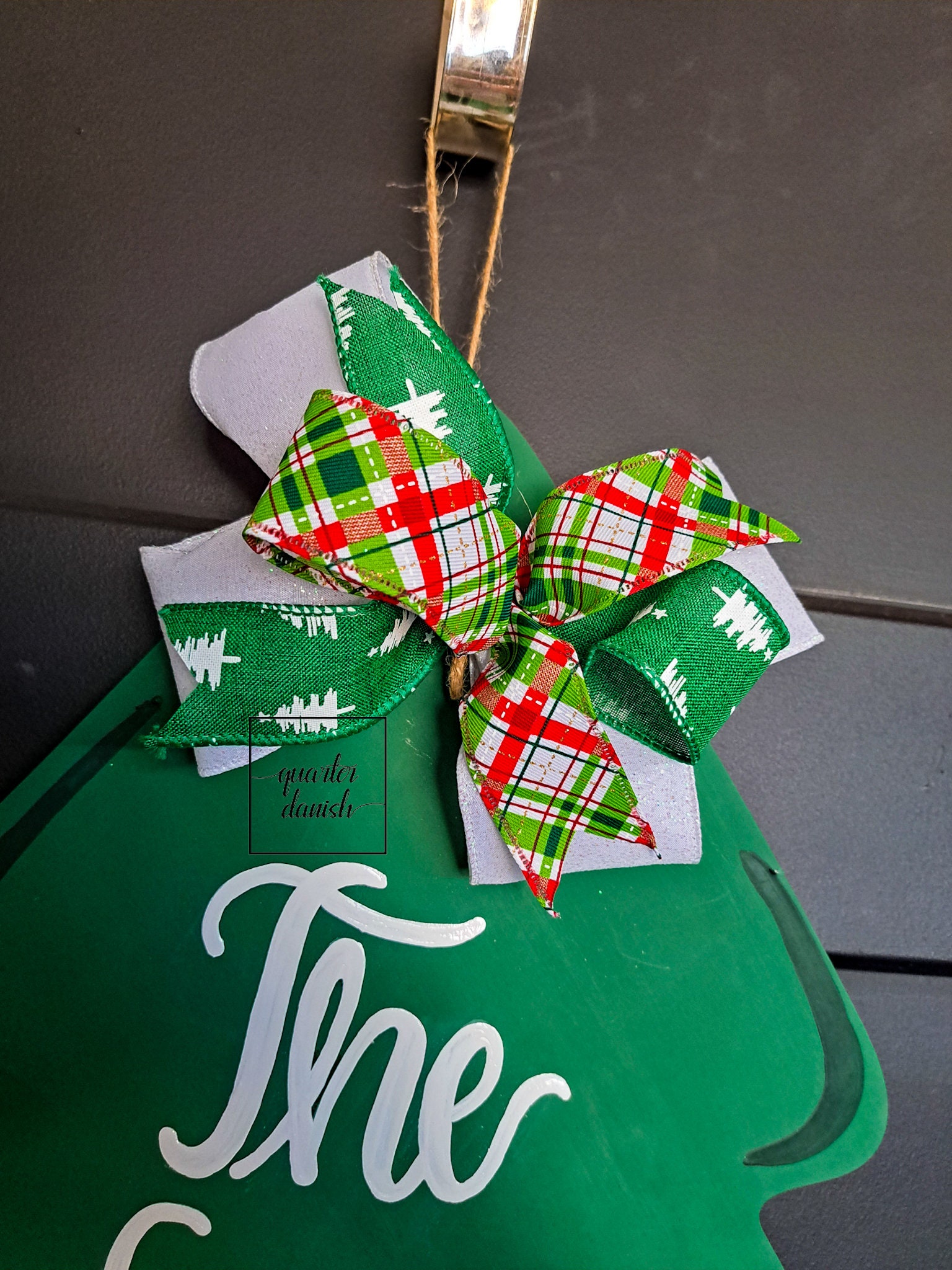 Personalized Christmas Door Sign, Christmas Tree Door Hanger, Christmas ...