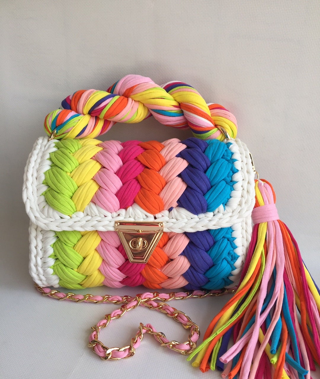 Crochet Colorful Bag/luxury Women's Bag/shoulder Bag/cross Body Bag ...