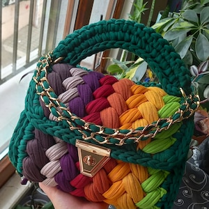 Multi Color Bag/hand Woven Bag/crochet Bag/knitted Bag/colorful Bag ...
