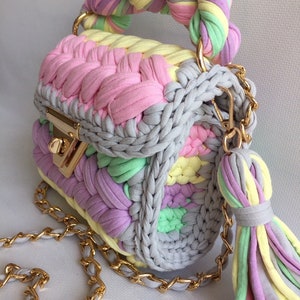 Multi Color Bag/hand Woven Bag/crochet Bag/knitted Bag/colorful Bag ...