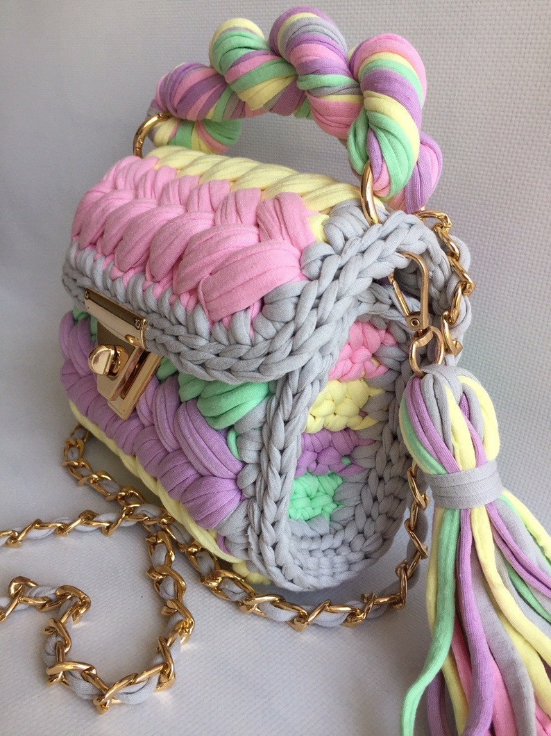 Multi Color Bag/hand Woven Bag/crochet Bag/knitted Bag/colorful Bag ...