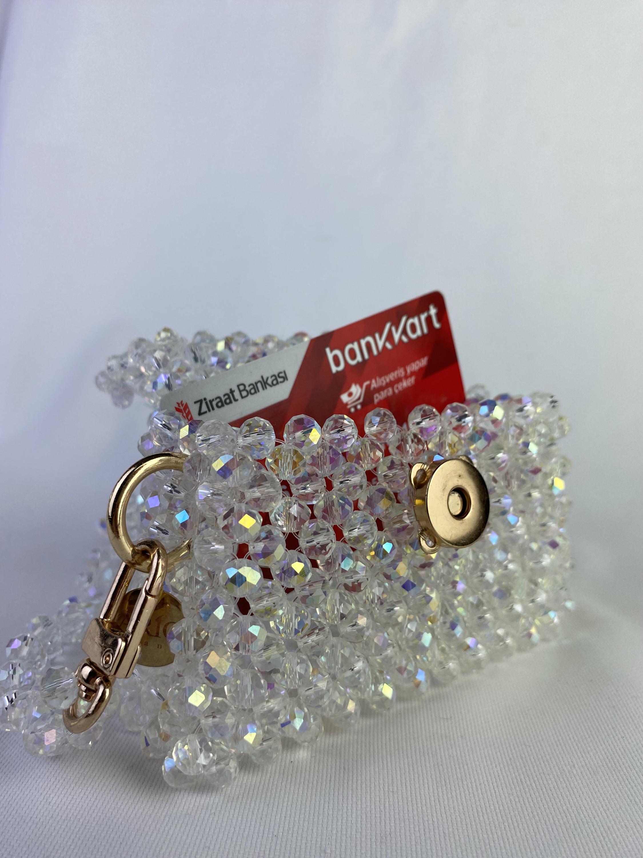 Crystal GLASS Bead Bag/crystal Bead Bag/luxury Bead Bag, Evening Bag ...