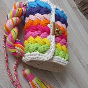 Multi Color Bag/hand Woven Bag/crochet Bag/knitted Bag/colorful Bag ...