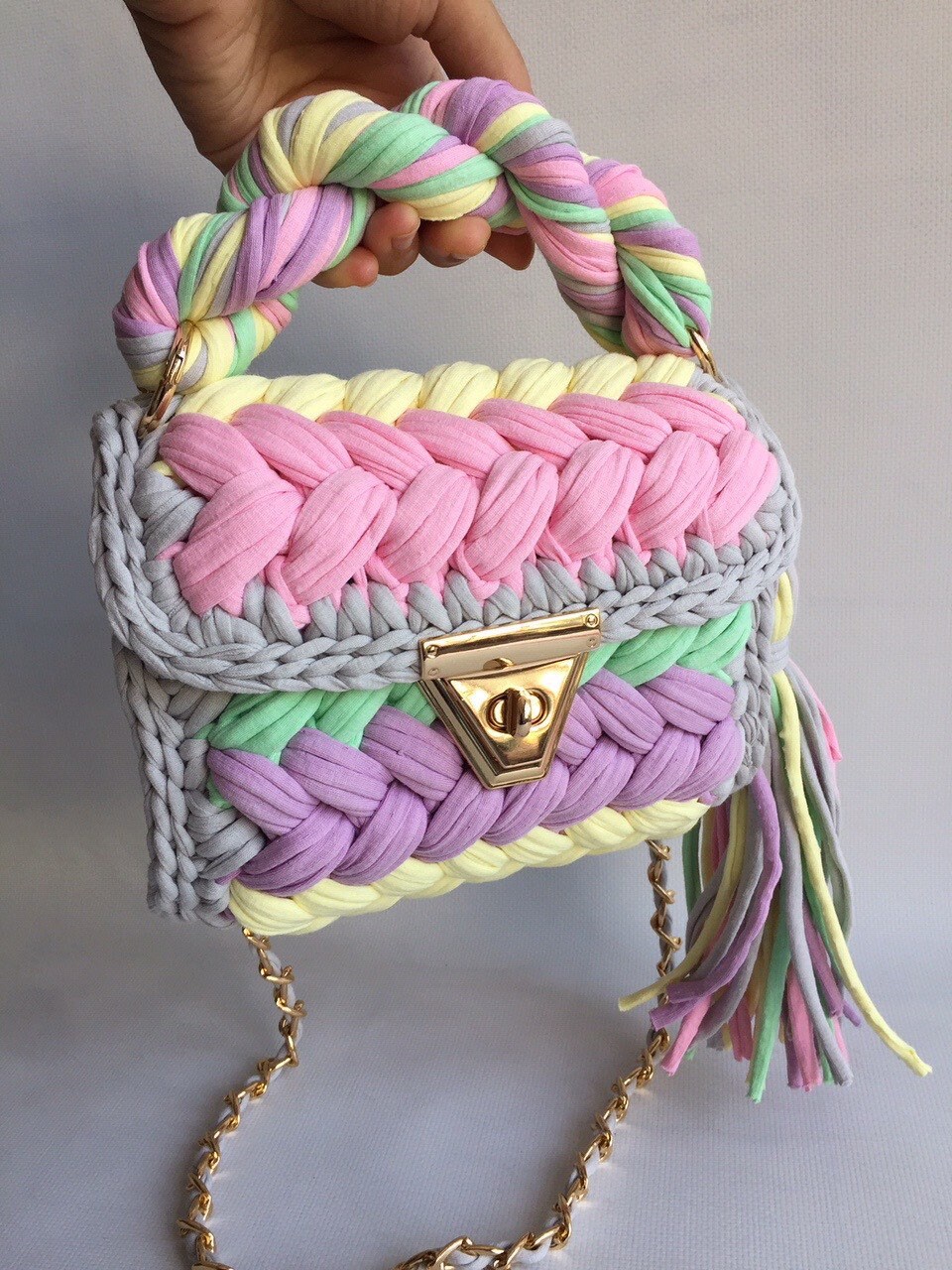 Multi Color Bag/hand Woven Bag/crochet Bag/knitted Bag/colorful Bag ...