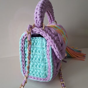 Multi Color Bag/handmade Bag/hand Woven Bag/crochet Bag/knitted Bag ...