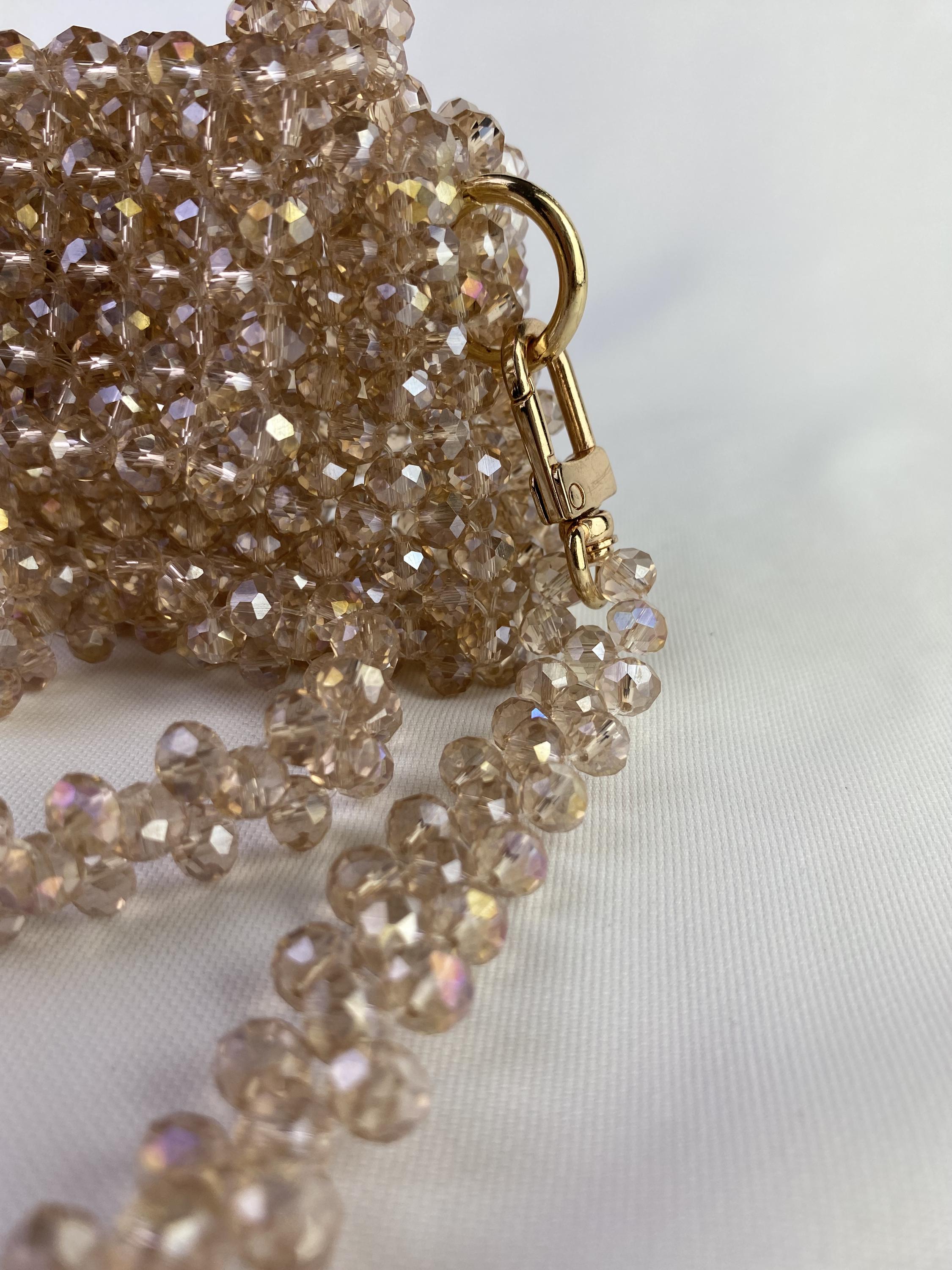 Crystal GLASS Bead Bag/crystal Bead Bag/luxury Bead Bag, Evening Bag ...