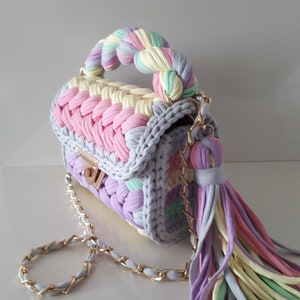 Multi Color Bag/handmade Bag/hand Woven Bag/crochet Bag/knitted Bag ...