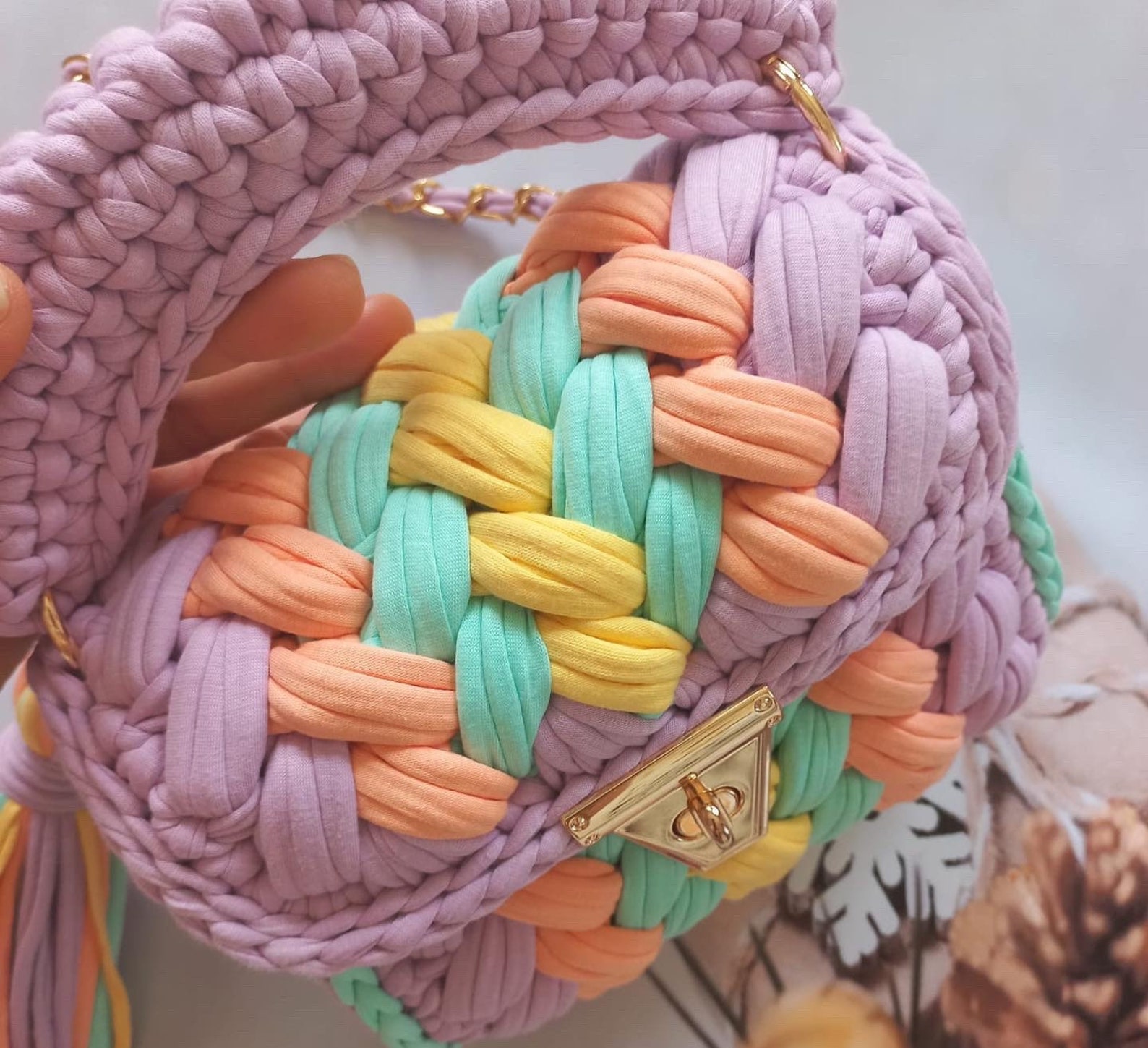 Multi Color Bag/hand Woven Bag/crochet Bag/knitted Bag/colorful Bag ...
