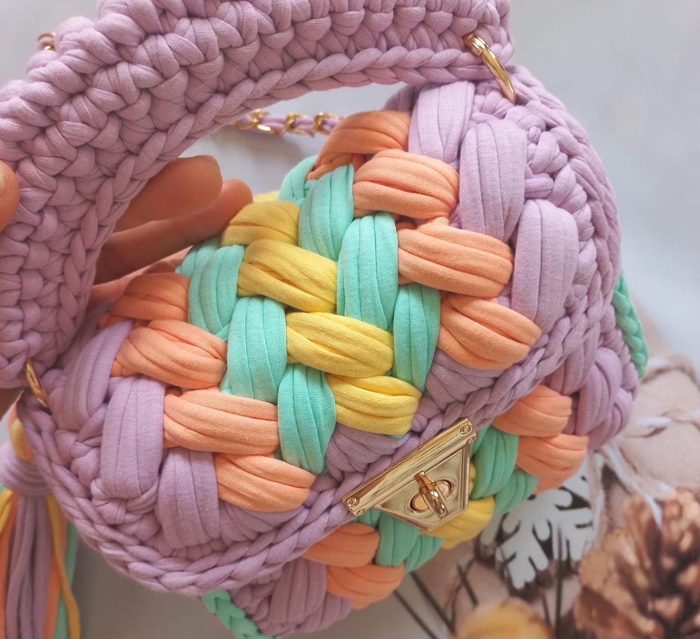 Multi Color Bag/hand Woven Bag/crochet Bag/knitted Bag/colorful Bag ...