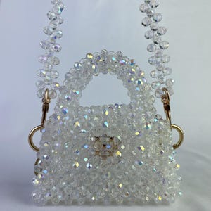 Crystal GLASS Bead Bag/crystal Bead Bag/luxury Bead Bag, Evening Bag ...