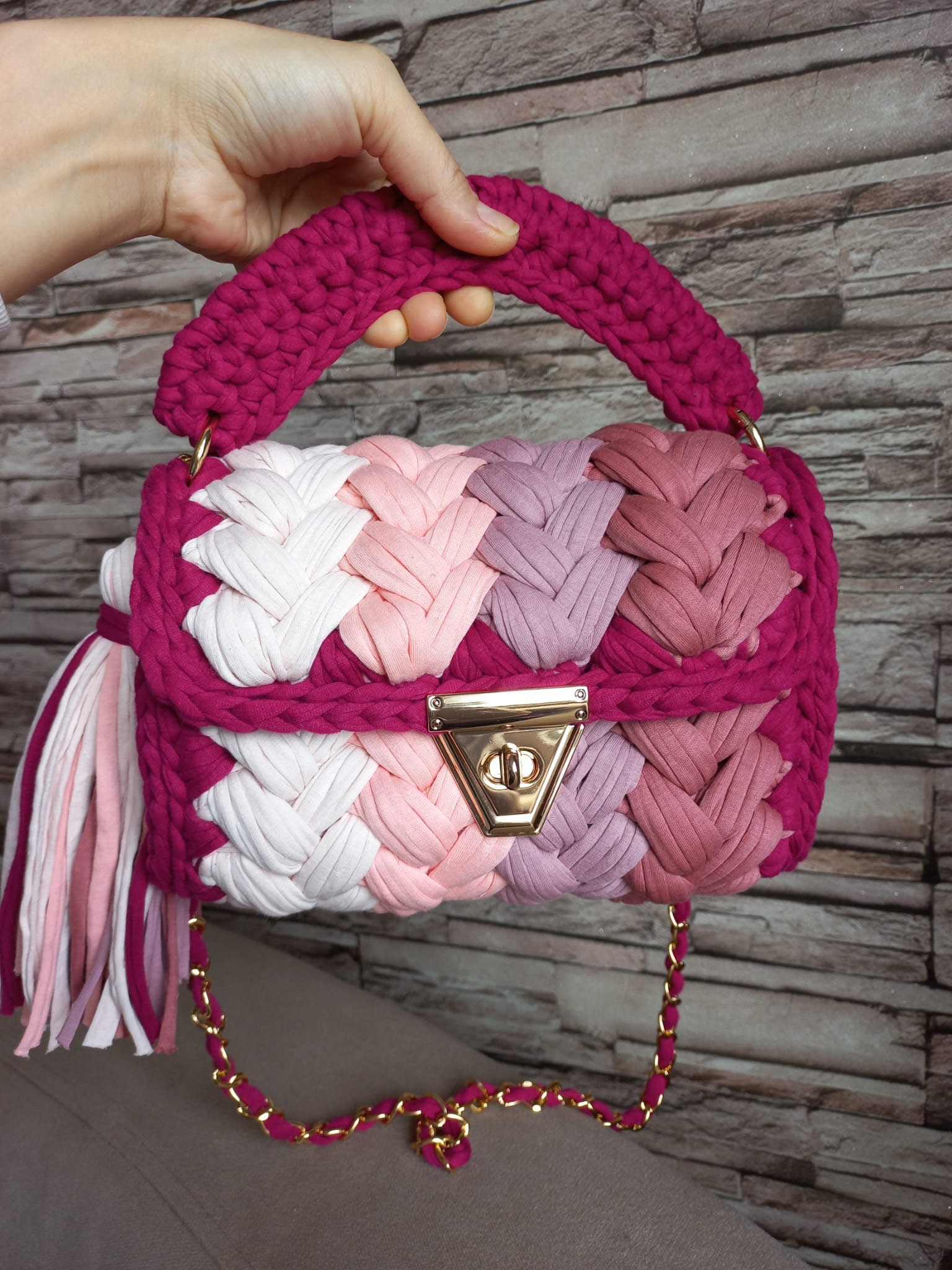 Multi Color Bag/hand Woven Bag/crochet Bag/knitted - Etsy