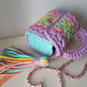 Multi Color Bag/handmade Bag/hand Woven Bag/crochet Bag/knitted Bag ...