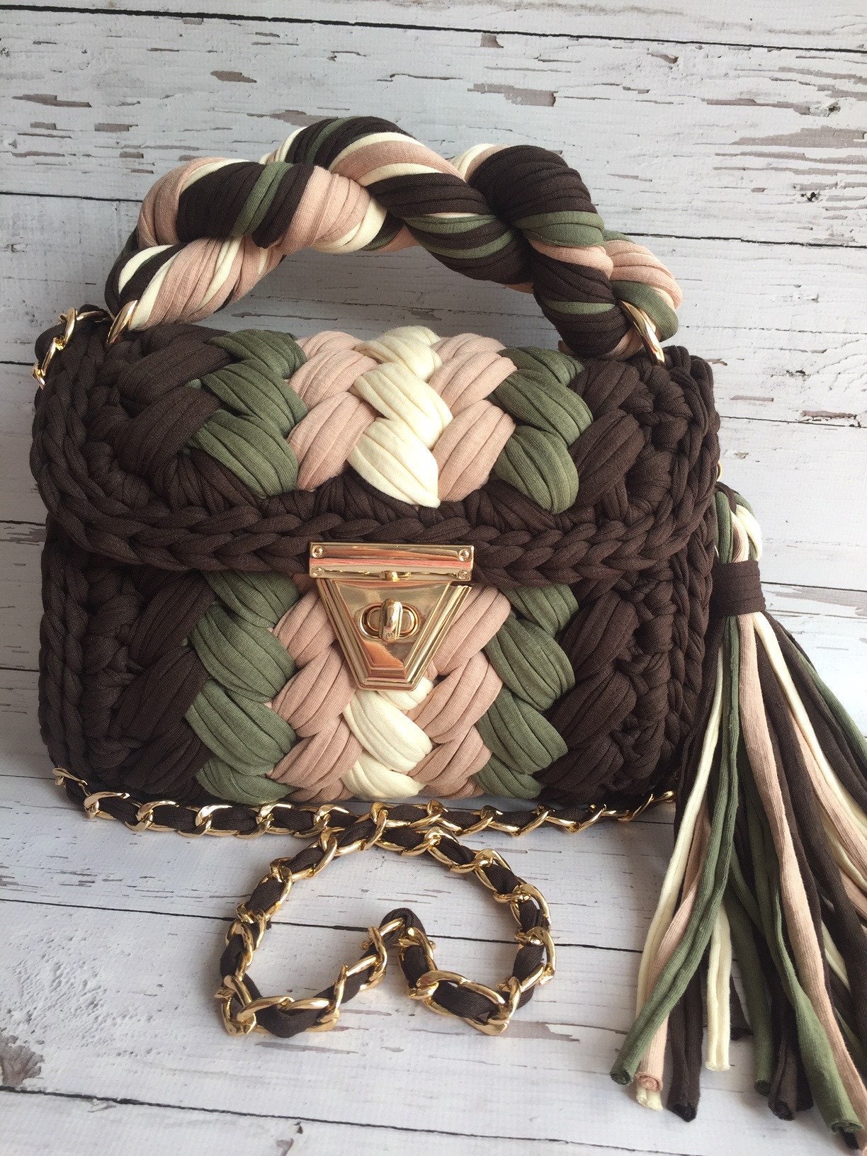 Multi Color Bag/hand Woven Bag/crochet Bag/knitted Bag/colorful Bag ...