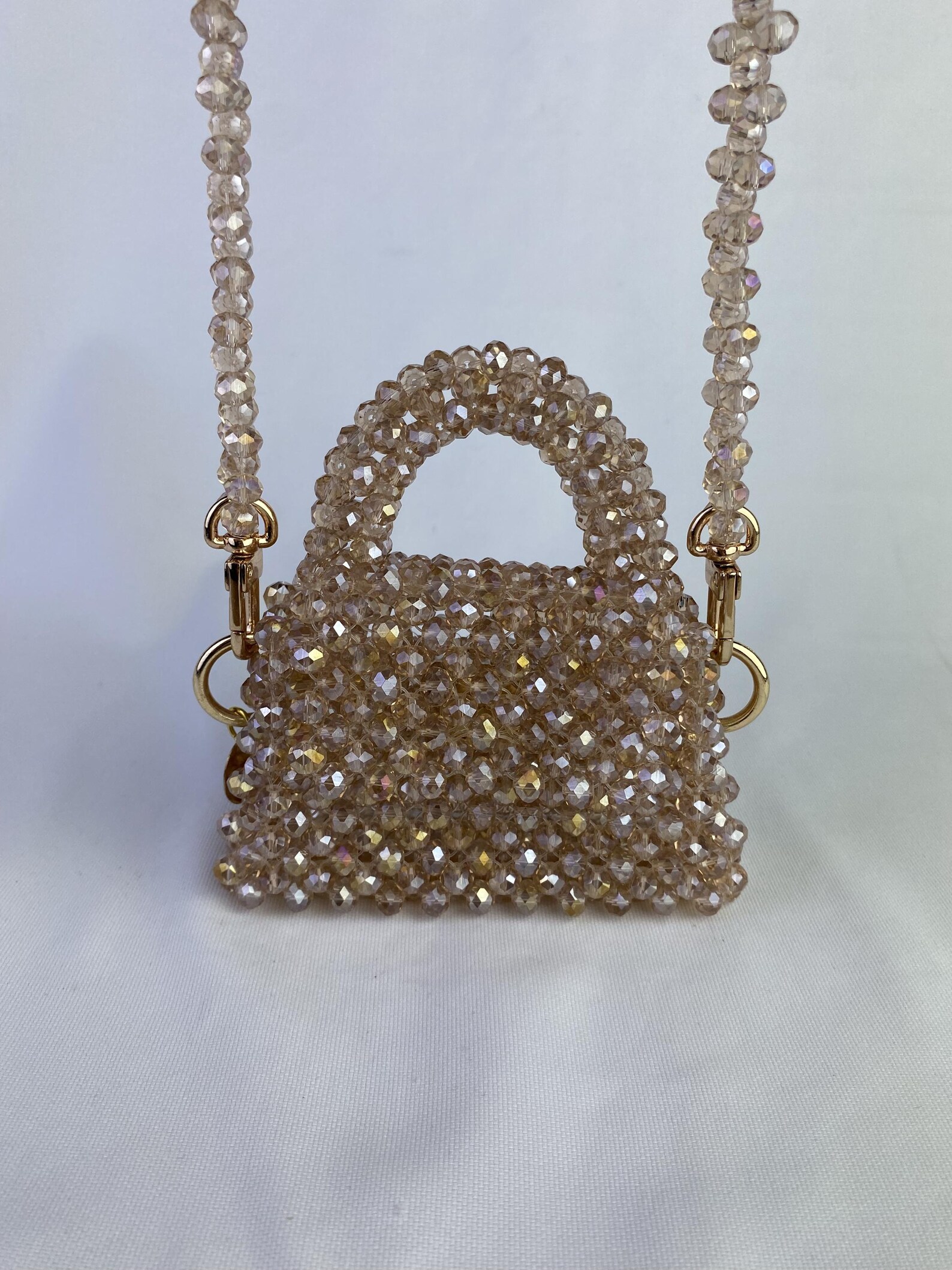 Crystal GLASS Bead Bag/crystal Bead Bag/luxury Bead Bag, Evening Bag ...