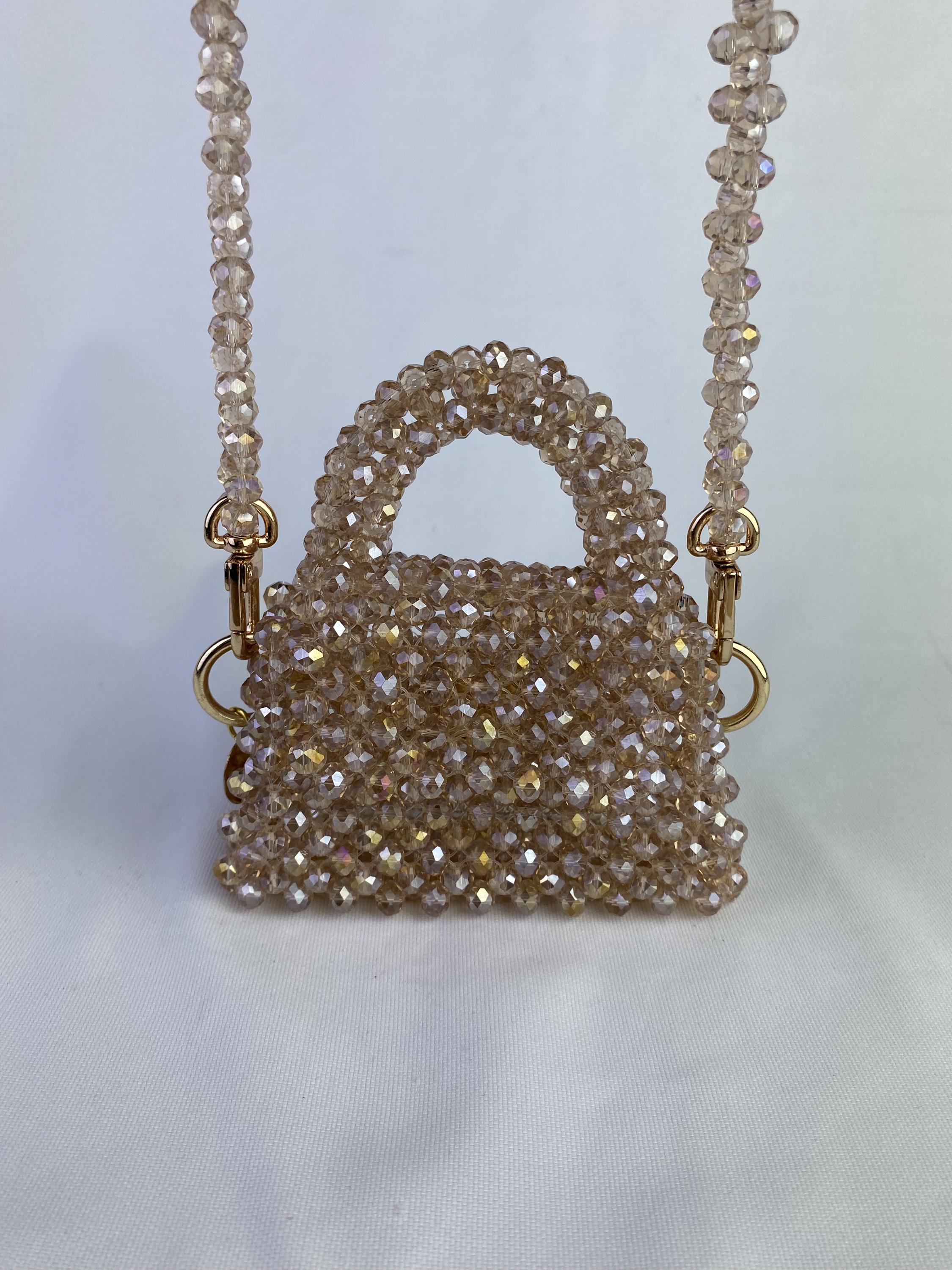 Crystal GLASS Bead Bag/crystal Bead Bag/luxury Bead Bag, Evening Bag ...