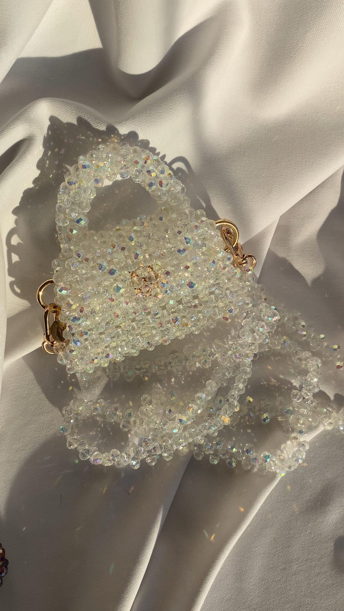 Crystal GLASS Bead Bag/crystal Bead Bag/luxury Bead Bag, Evening Bag ...