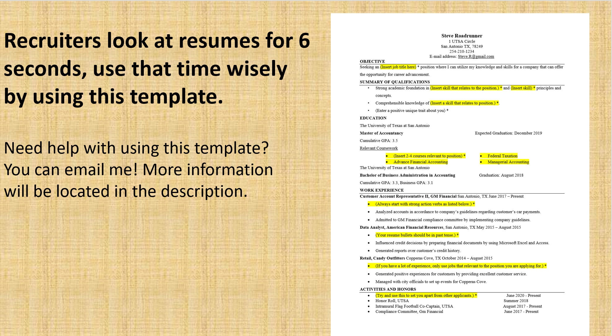 Professional Resume Template - Etsy