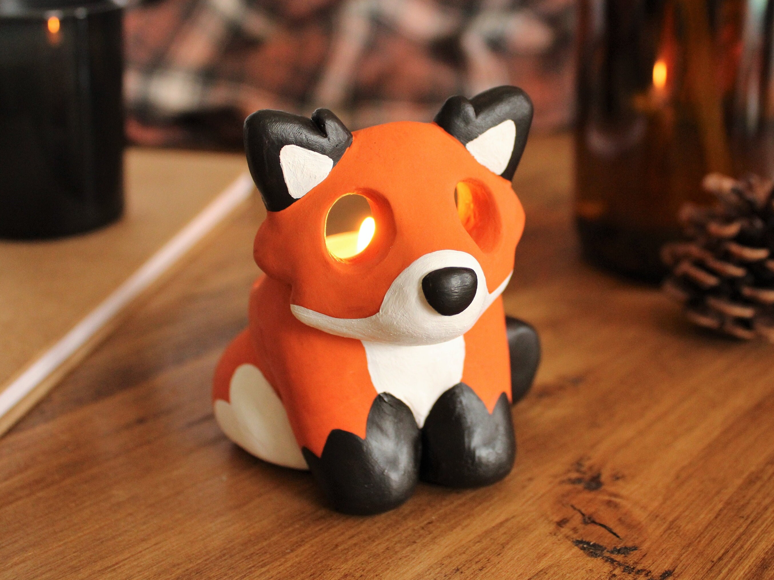 Fox Candle Holder | Tealight | Ceramic Animal | Cute Gift | - Etsy