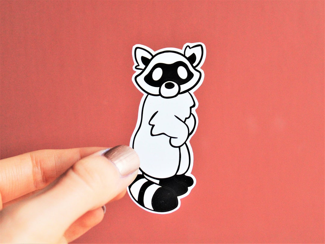 Raccoon Sticker | Vinyl Waterproof Sticker | Gloss Finish | Cute Ink ...