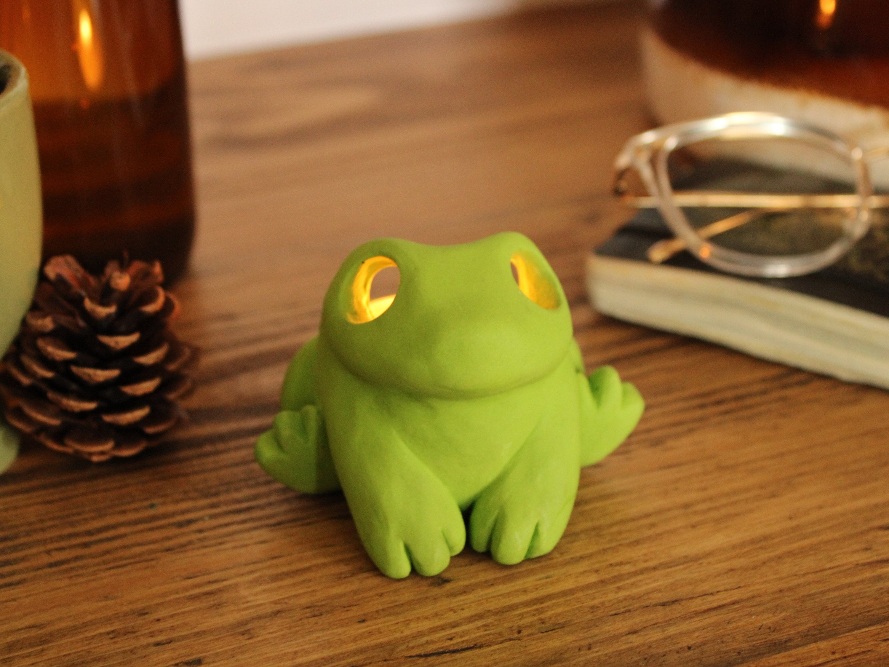 Frog Candle Holder Tealight Ceramic Animal Cute Gift - Etsy